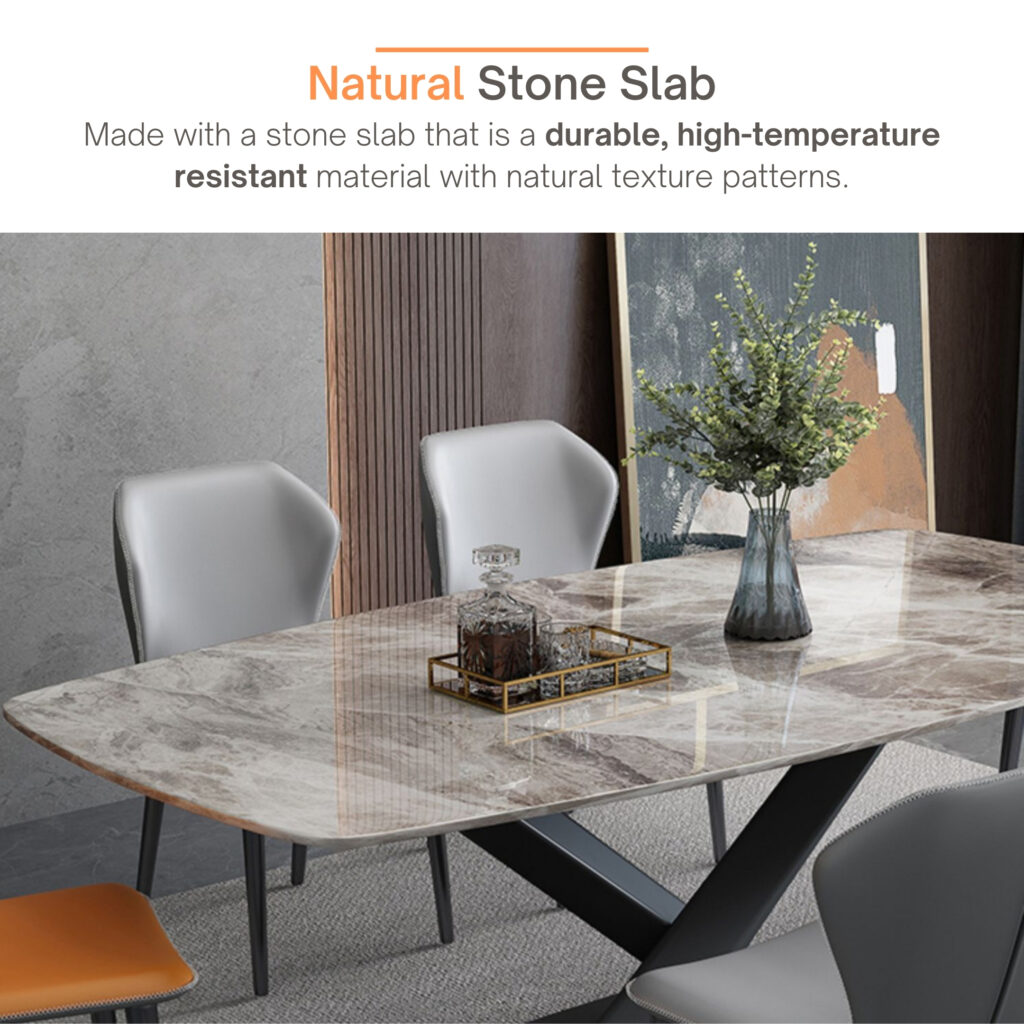 TITUS Sintered Stone Rectangle Dining Table and Chairs - Table And ...