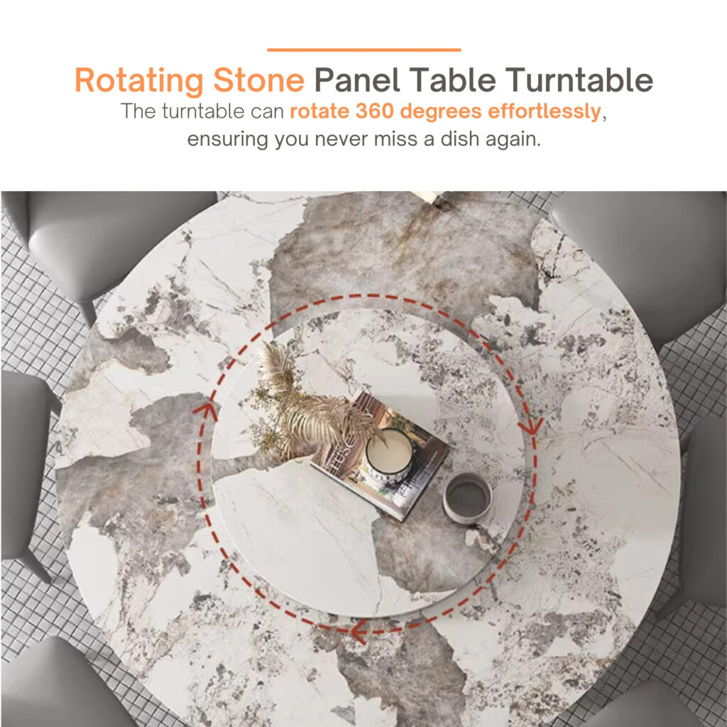 PLATON Sintered Stone Round Dining Table and Chair - Table And Chairs ...