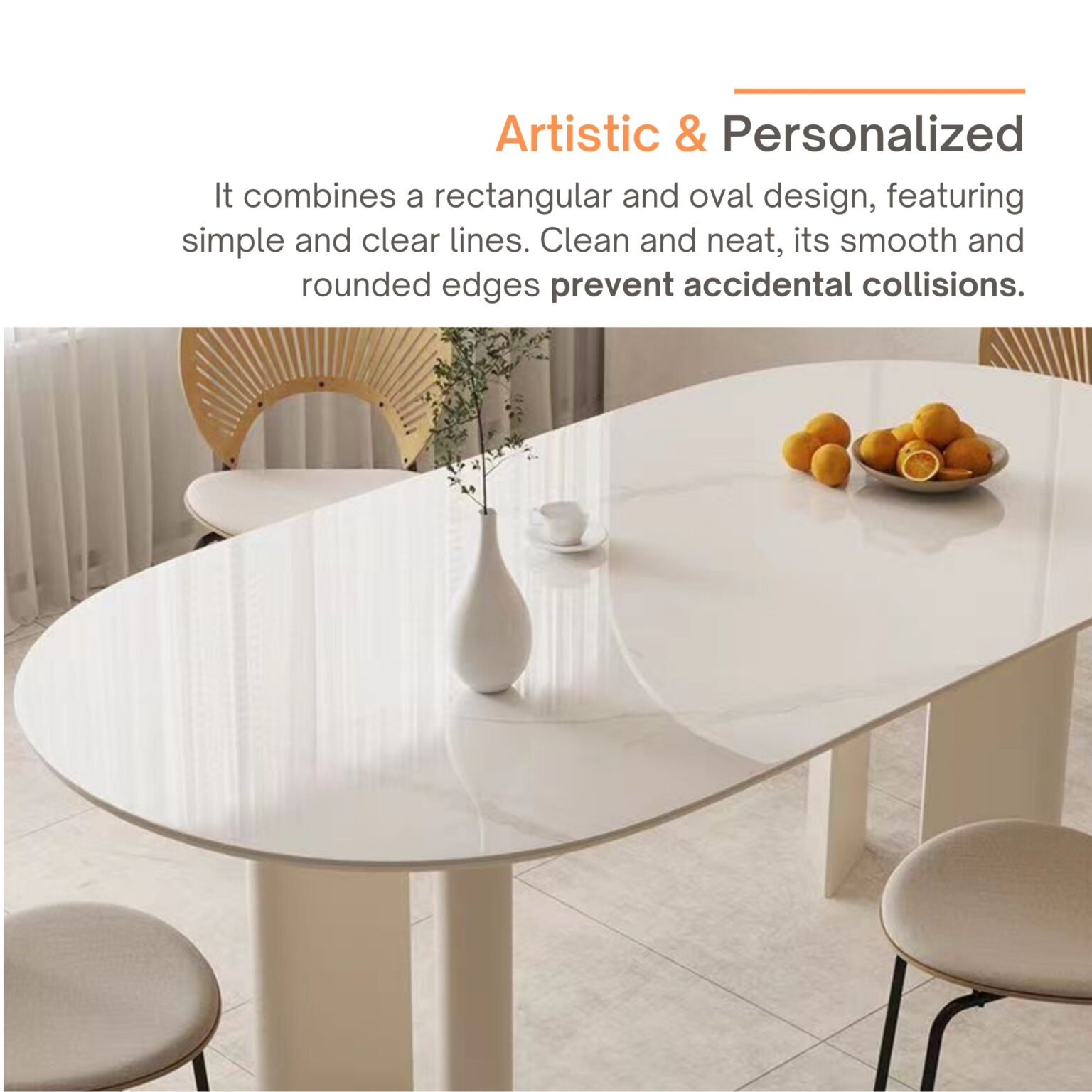 ADIRA Sintered Stone Oval Dining Table and Chairs - Table And Chairs ...