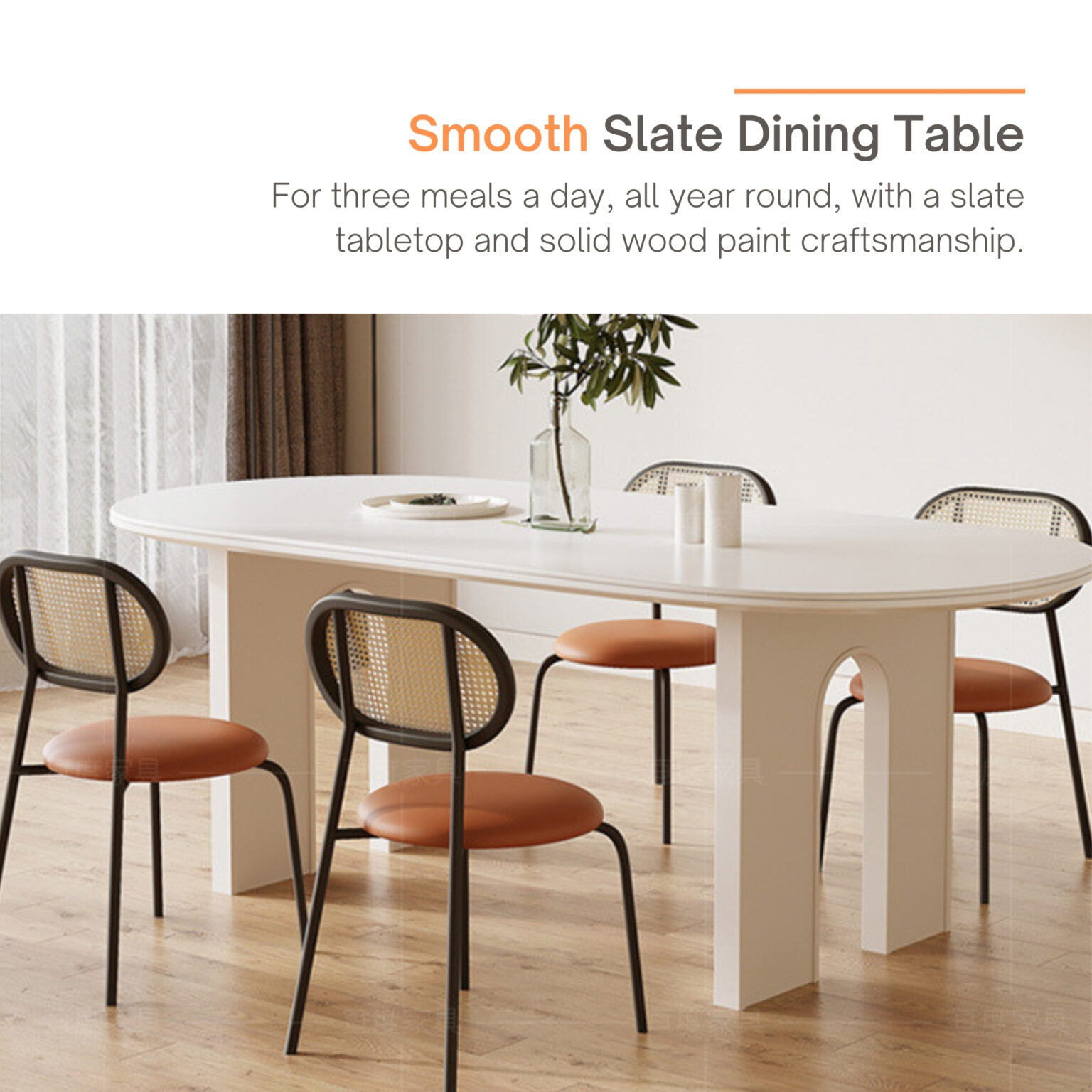 NAVID Sintered Stone Oval Dining Table and Chairs - Table And Chairs ...
