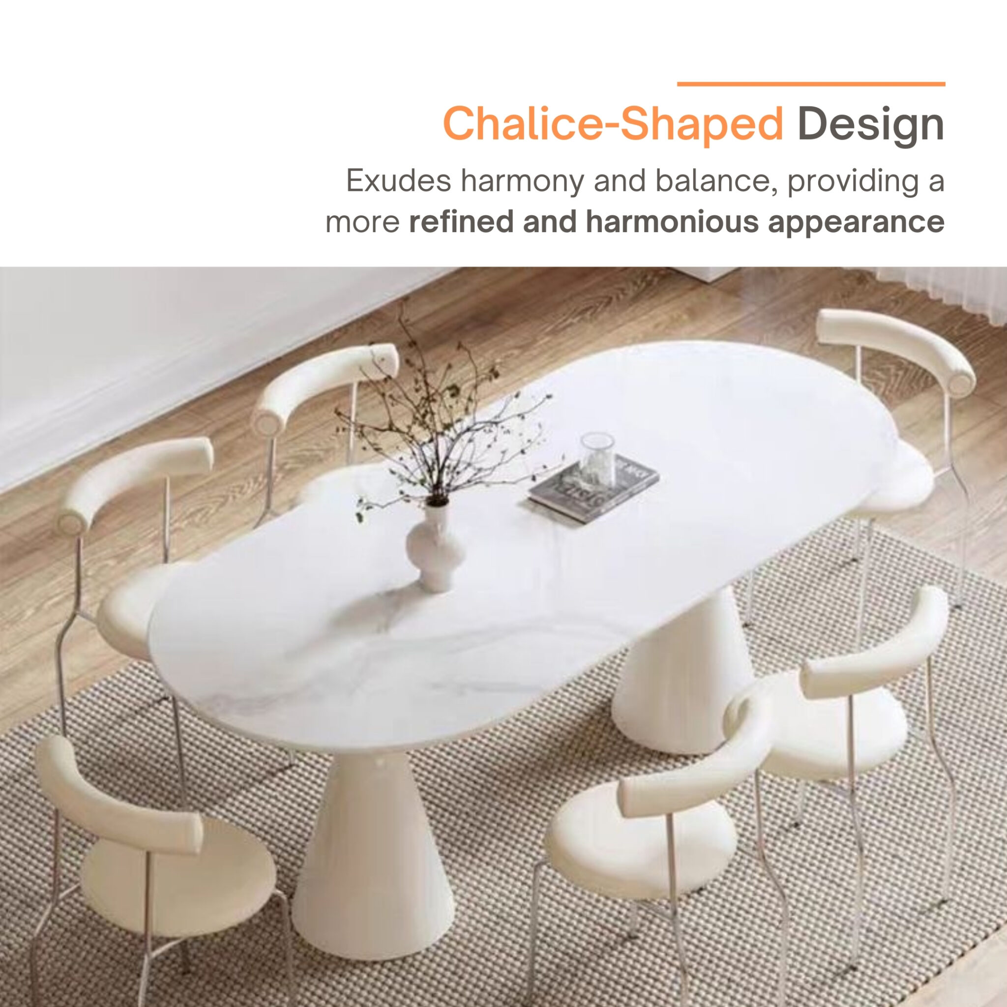 LEVEA Sintered Stone Oval Dining Table and Chairs - Table And Chairs ...