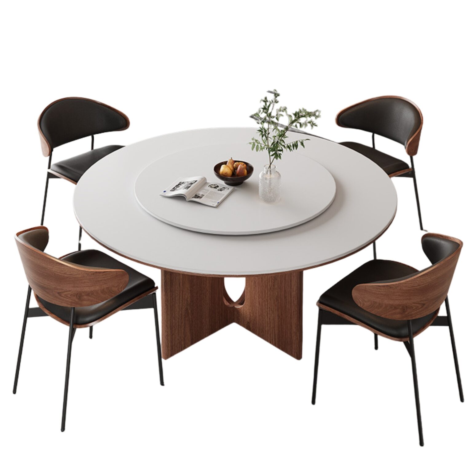 CYLIS Sintered Stone Round Dining Table and Chair - Table And Chairs ...